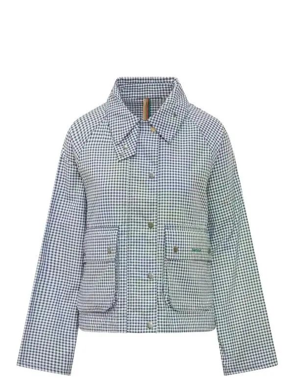 Barbour Gingham-pattern Pocket Jacket - Blue