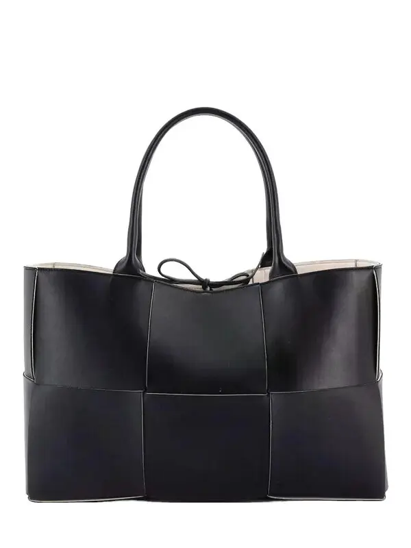 Bottega Veneta Arco Maxi Intrecciato Leather Medium Tote Bag - Black