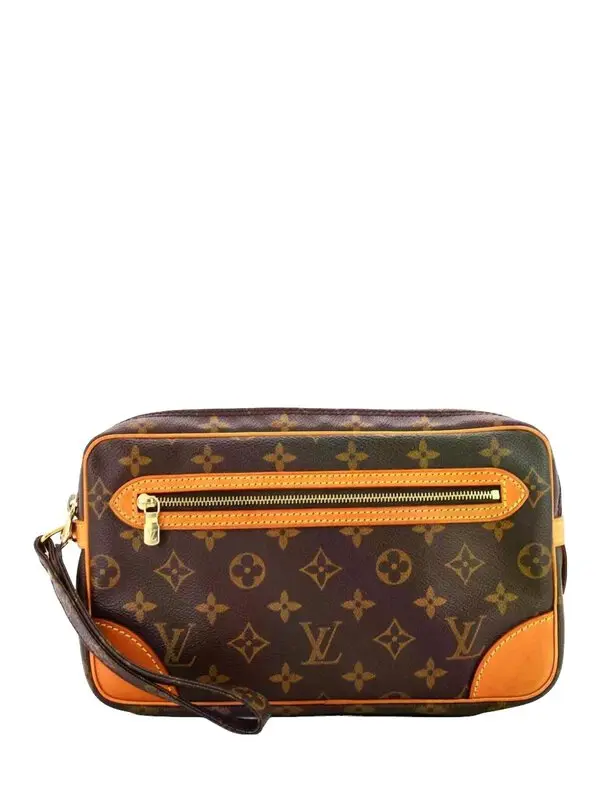 LOUIS VUITTON Marly Dragonne Monogram Canvas Gm Clutch - Brown