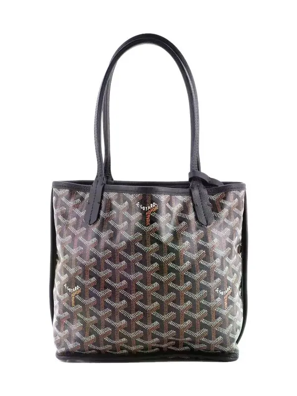 Goyard Anjou Reversible Tote Coated Canvas Mini Satchel - Black