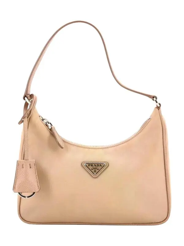 Prada Re-edition 2005 Tessuto Saffiano Mini Hobo Bag - Neutrals