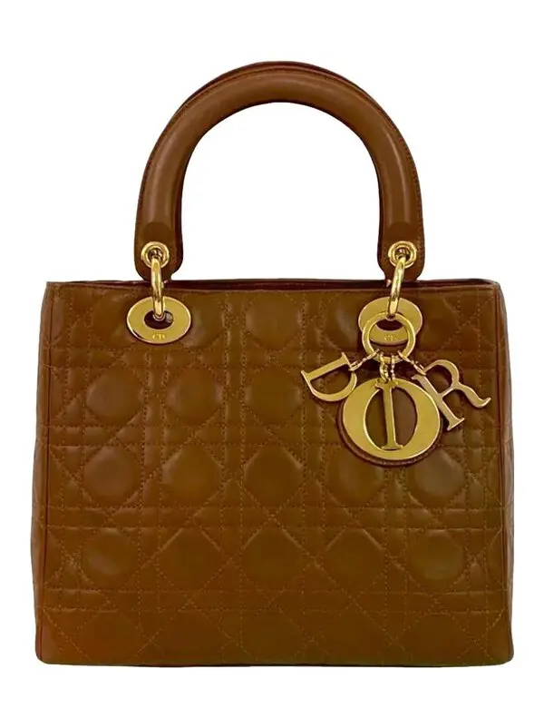 Dior Medium Cannage Lady Satchel - Brown