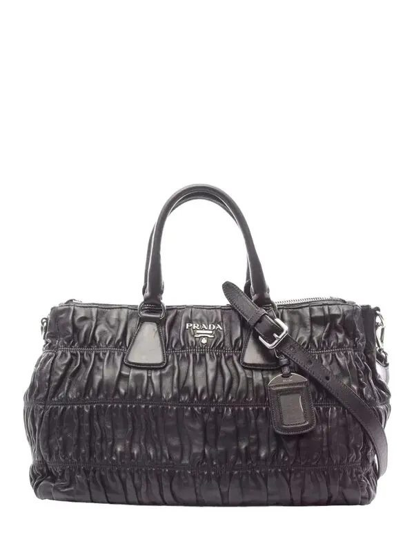 Prada 2010-2025 Nappa Gaufre Satchel - Black
