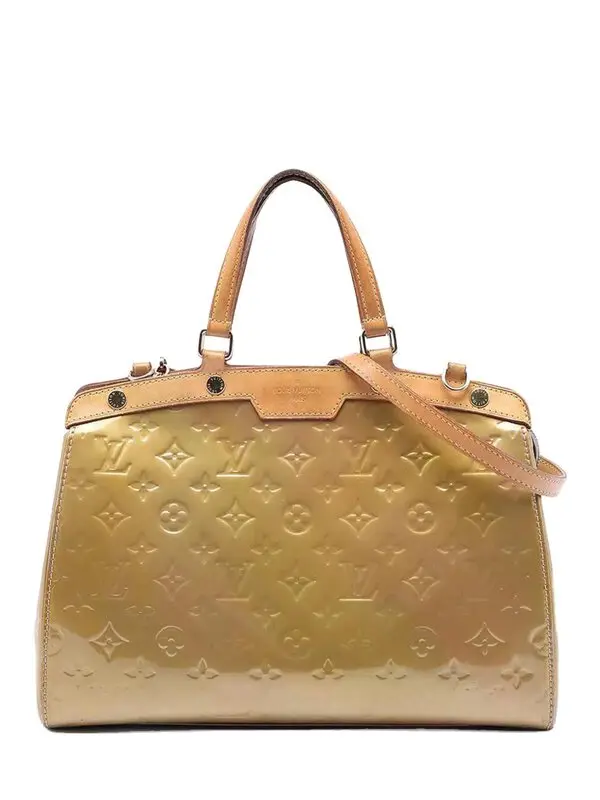 LOUIS VUITTON 2012 Monogram Vernis Brea Mm Satchel - Gold