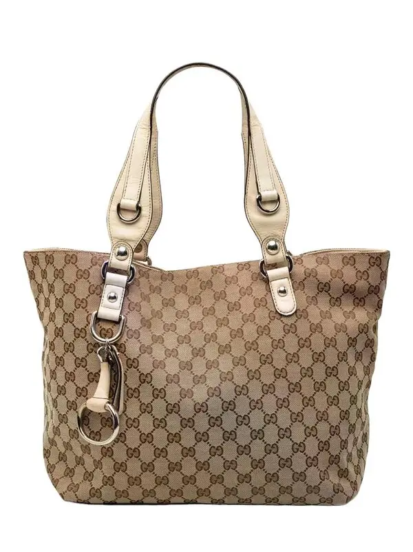 Gucci Gg Canvas Icon Bit Tote Bag - Brown