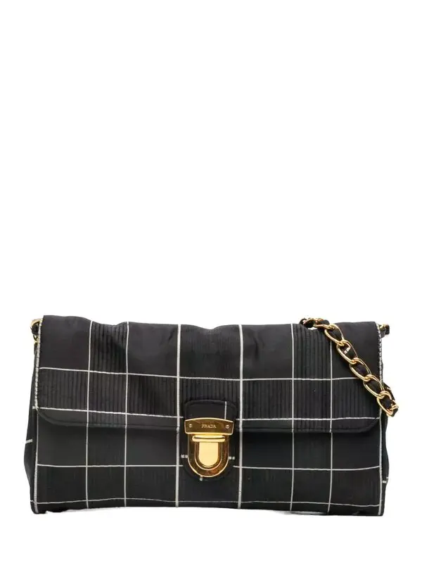Prada Tessuto Chain Crossbody Bag - Black