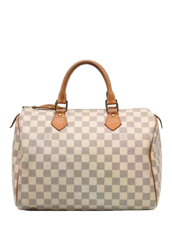 LOUIS VUITTON 2012 Damier Azur Speedy 30 Boston Bag - White