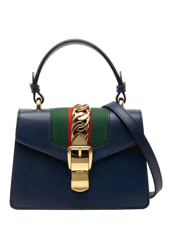Gucci Mini Leather Sylvie Satchel 2000-2015 - Blue