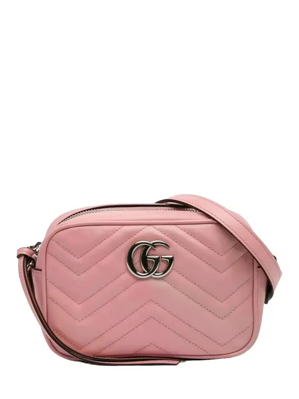 Gucci Mini Gg Marmont Matelasse Leather Crossbody Bag - Pink