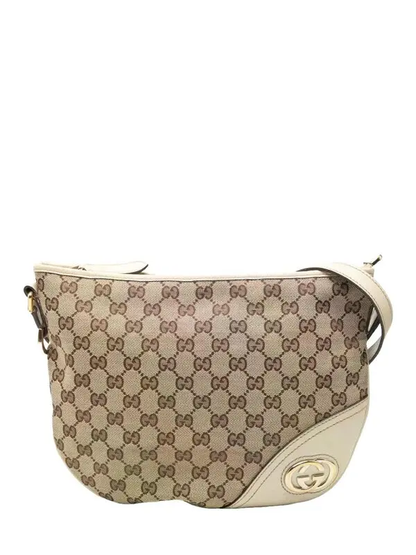 Gucci 2000-2015 Medium Gg Canvas Britt Half Moon Crossbody Bag - Brown