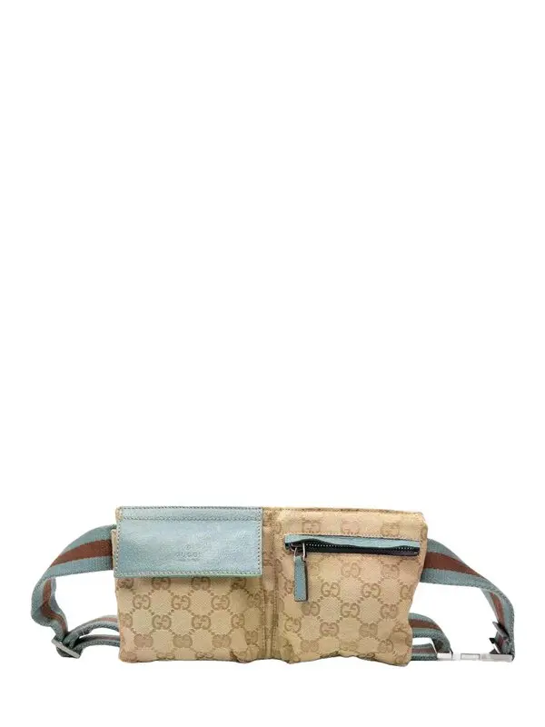 Gucci Gg Canvas Web Belt Bag - Blue