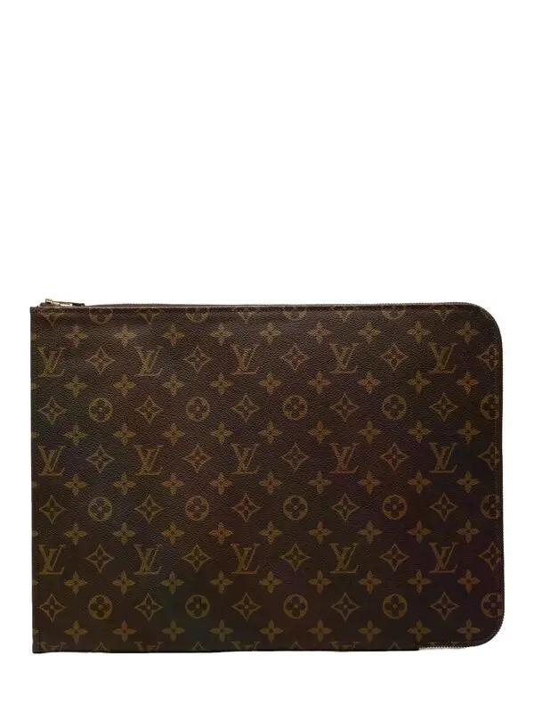 LOUIS VUITTON 1993 Monogram Poche Documents Portfolio Business Bag - Brown