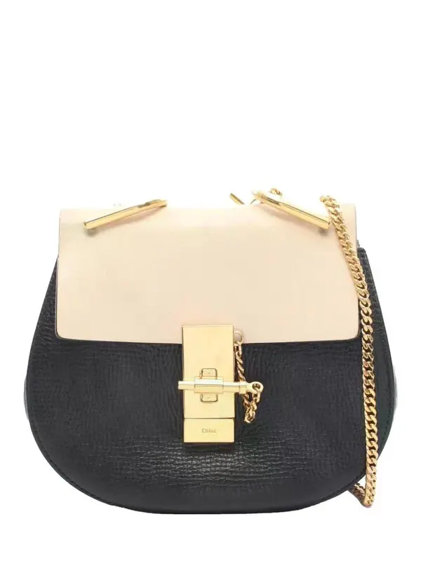 Chloé Small Bicolor Calfskin Drew Crossbody Bag - Black