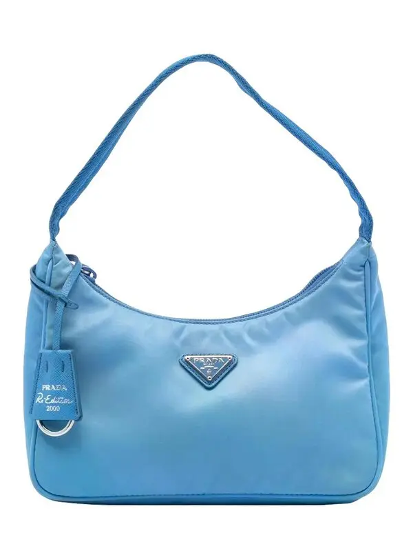 Prada 2019-2025 Mini Tessuto Re Edition 2000 Shoulder Bag - Blue