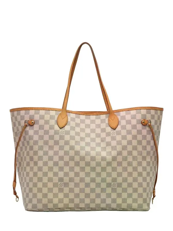 LOUIS VUITTON 2017 Damier Azur Neverfull Gm Tote Bag - White