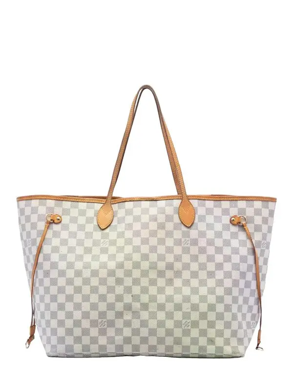 LOUIS VUITTON 2012 Damier Azur Neverfull Gm Tote Bag - White