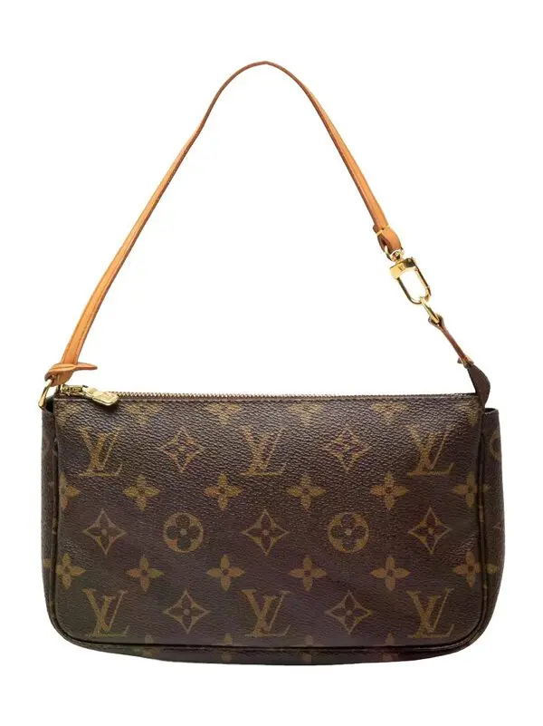 LOUIS VUITTON 2001 Monogram Pochette Accessoires Shoulder Bag - Brown