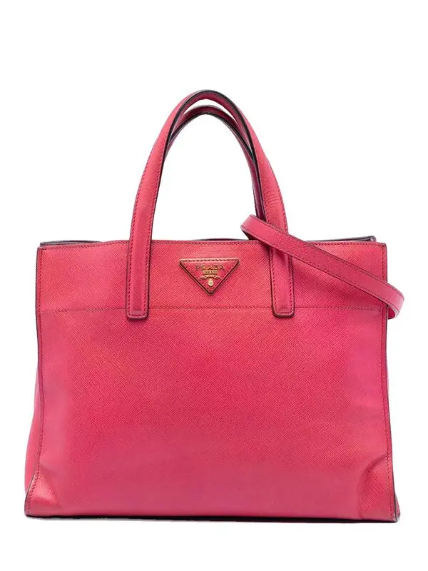 Prada Saffiano Soft Triple Pocket Tote Satchel 2010-2025 - Pink