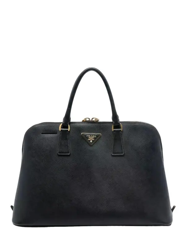 Prada 2010-2026 Large Saffiano Lux Promenade Satchel - Black