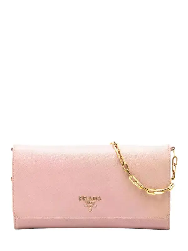 Prada Saffiano Wallet On Chain Crossbody Bag - Pink