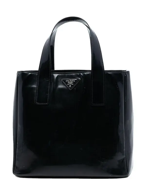 Prada 2000-2025 Patent Tote Bag - Black