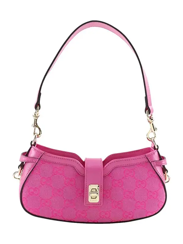Gucci Mini Gg Canvas Moon Side Shoulder Bag - Pink