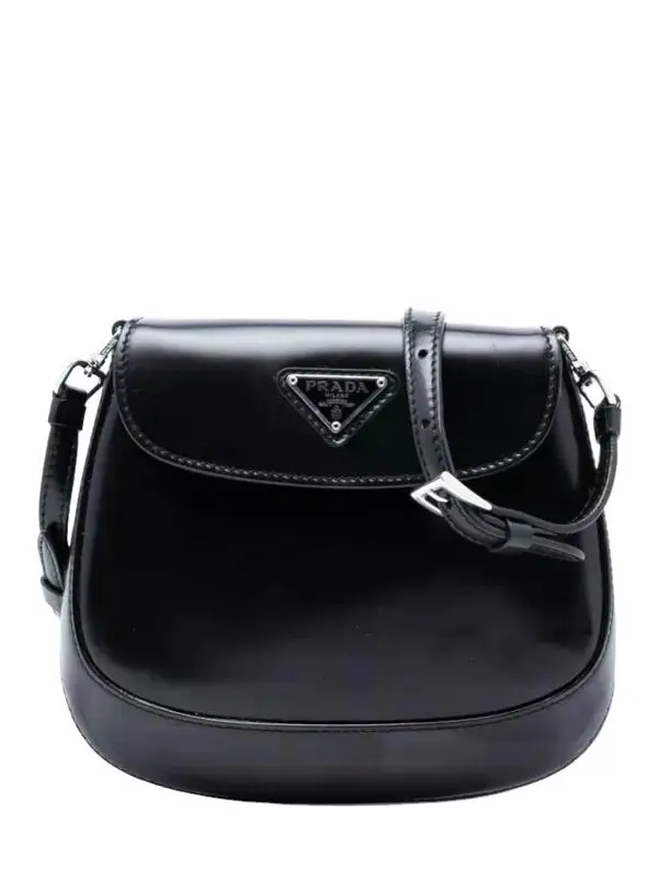Prada Mini Spazzolato Cleo Flap Crossbody Bag 2000-2013 - Black