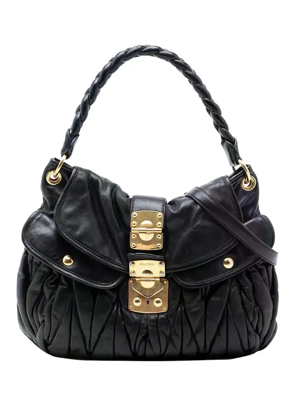Miu Miu 2010 Matelasse Nappa Coffer Satchel - Black
