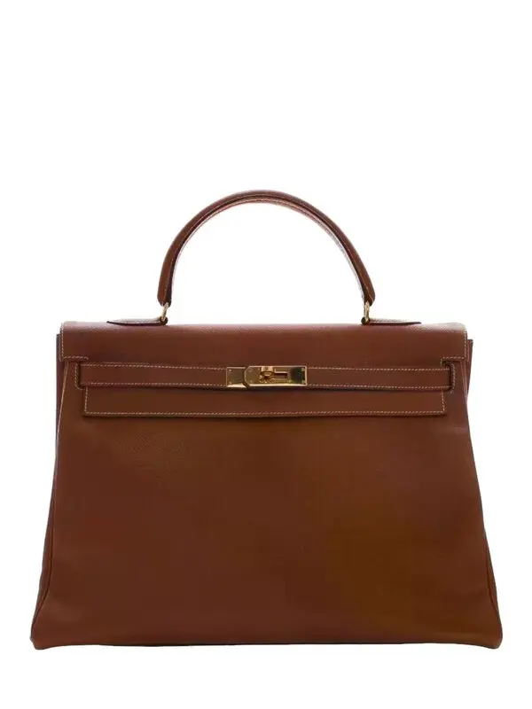 Hermès 1993 Courchevel Kelly Retourne 35 Satchel - Brown