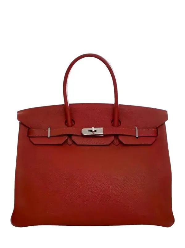 Hermès 2005 Togo Birkin Retourne 35 Handbag - Red