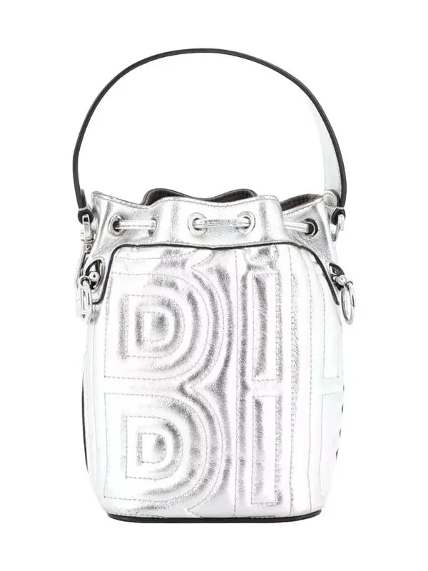 Fendi Mon Tresor Zucca Embossed Leather Mini Bucket Bag - Metallic