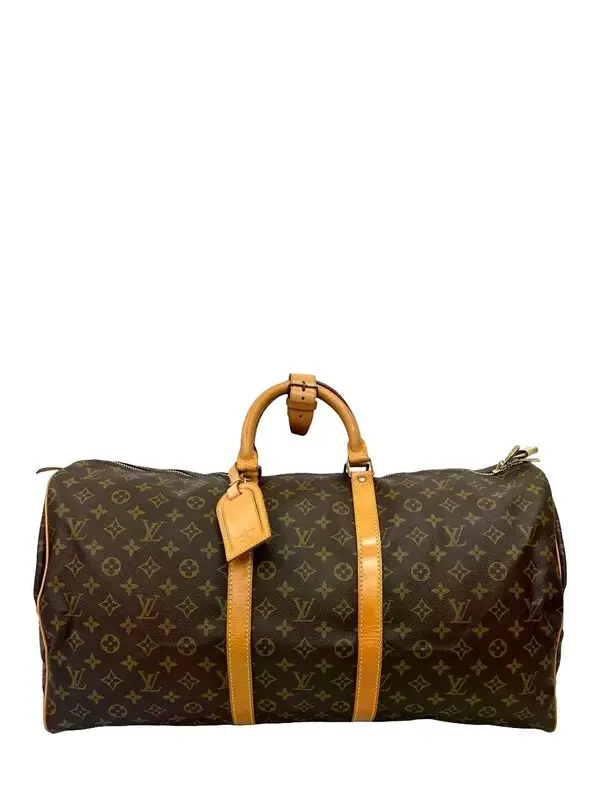 LOUIS VUITTON 1988 Monogram Keepall 55 Travel Bag - Brown