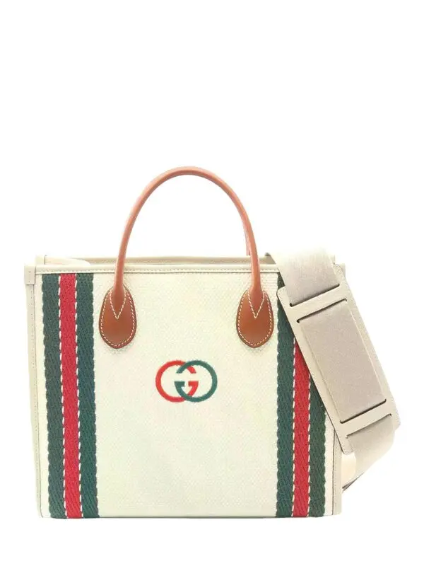 Gucci Interlocking G Satchel Hobo Bag - White