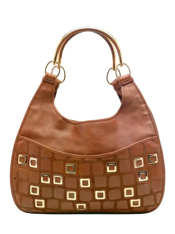 Dior 2008 Medium Embellished Leather Hobo Bag - Brown