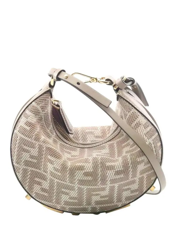 Fendi 2010-2025 Mini Canvas Graphy Hobo Bag - Brown