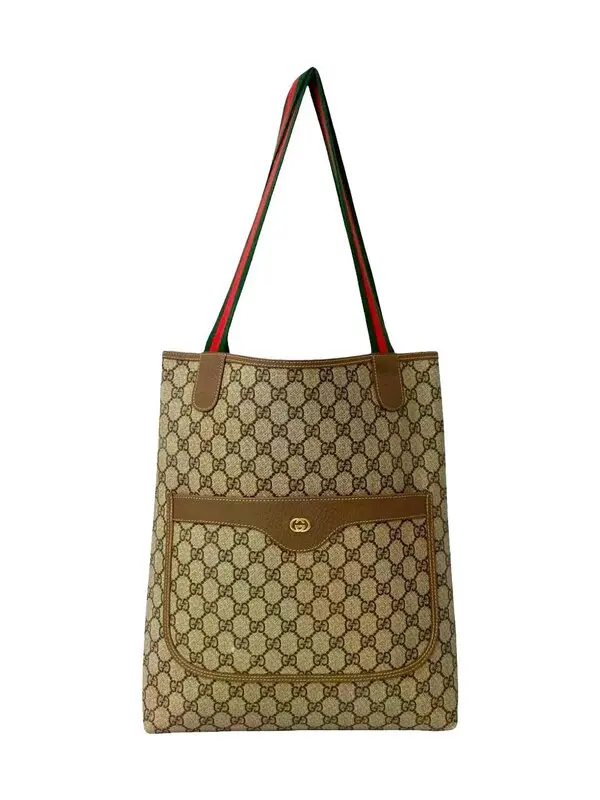 Gucci 20th Century Gg Supreme Web Tote Bag - Brown