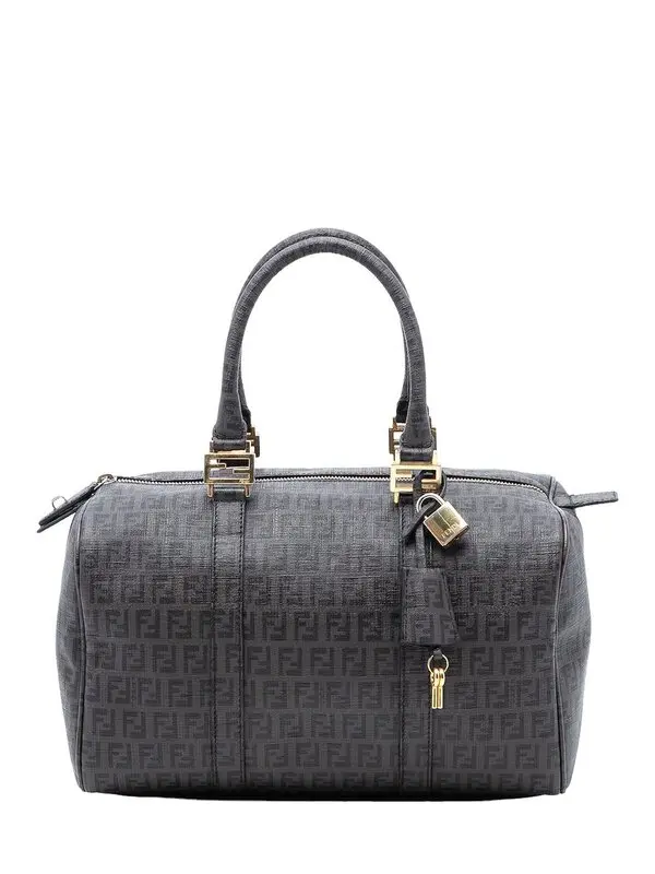 Fendi Zucchino Spalmati Forever Bauletto Boston Bag - Brown