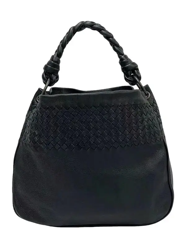 Bottega Veneta 2000-2007 Nappa Intrecciato Cervo Shoulder Bag - Black