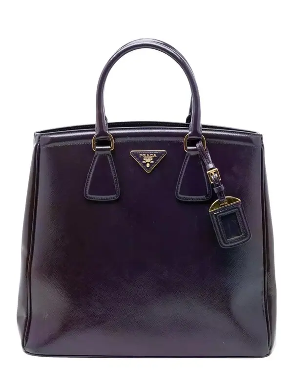 Prada Saffiano Vernice Parabole Tote Bag - Purple