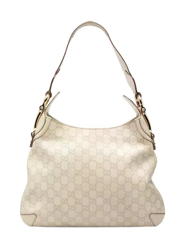 Gucci Ssima Horsebit Creole Hobo Bag - White
