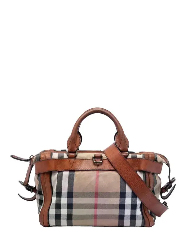 Burberry House Check Canvas Banford Bowling Bag - Brown