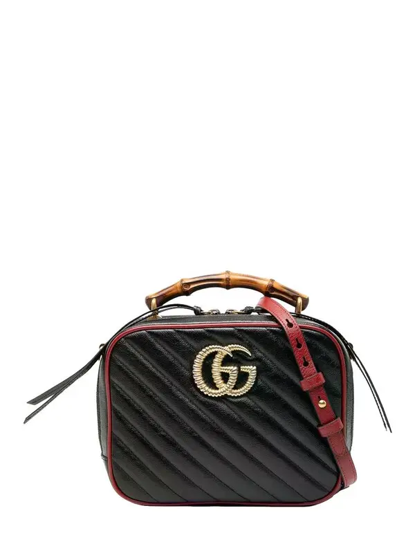 Gucci Small Gg Marmont Matelassé Leather Torchon Satchel - Black