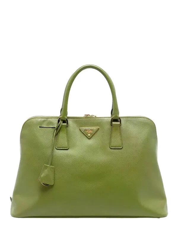 Prada 2013-2026 Large Saffiano Lux Promenade Satchel - Green