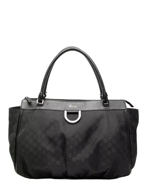 Gucci Gg Nylon Abbey D-ring Tote Bag - Black