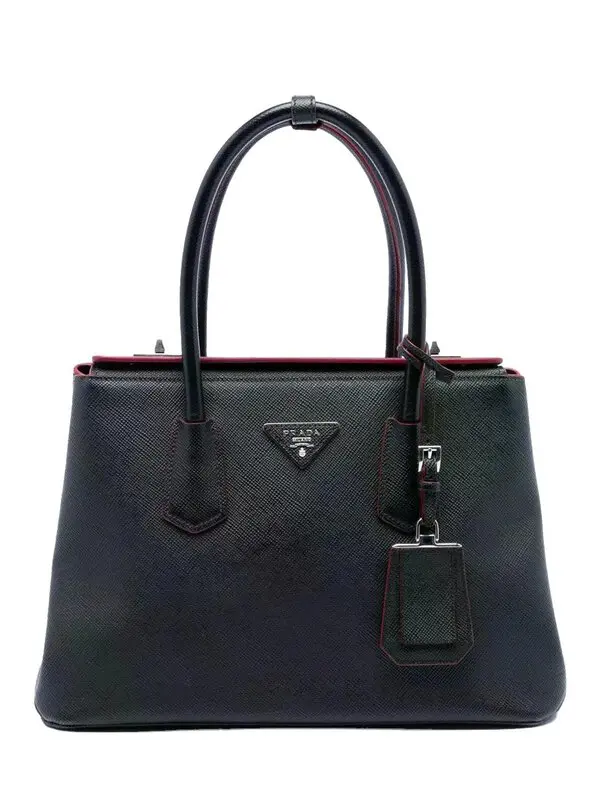 Prada Saffiano Cuir Twin Satchel 2010-2016 - Black