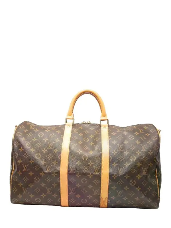 LOUIS VUITTON 1997 Monogram Keepall Bandouliere 50 Travel Bag - Brown