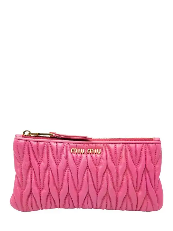 Miu Miu Matelassé Nappa Pouch - Pink