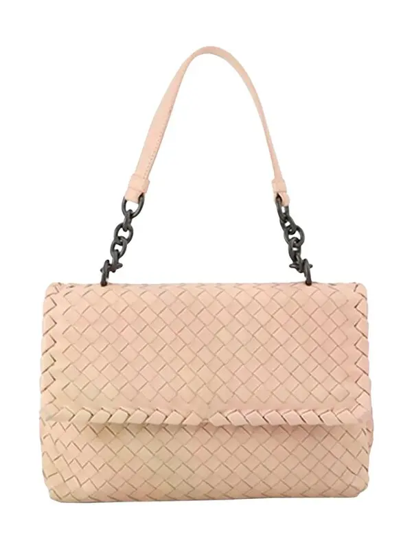 Bottega Veneta Small Nappa Intrecciato Olimpia Shoulder Bag - Pink