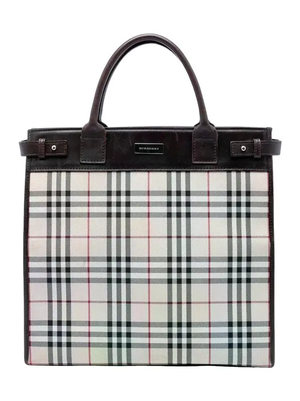Burberry House Check Canvas Tote Bag - Brown