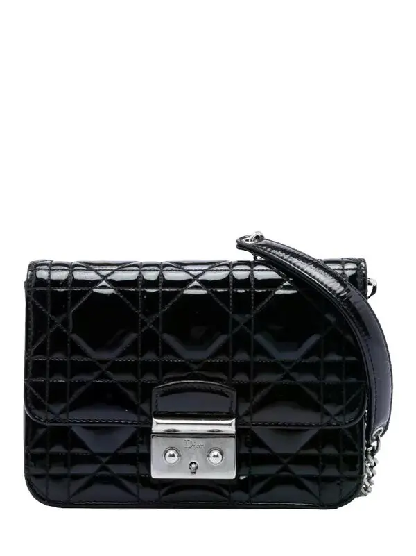 Dior 2014 Mini Cannage Miss Pouch Crossbody Bag - Black
